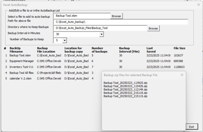 Excel Auto Backup Tool (Free) - Excel and VBA Craftsman